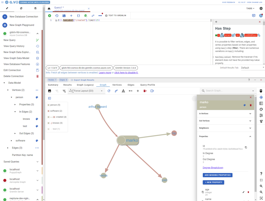 G.V() – Azure Cosmos DB Graph Visualization Tool - gdotv Ltd