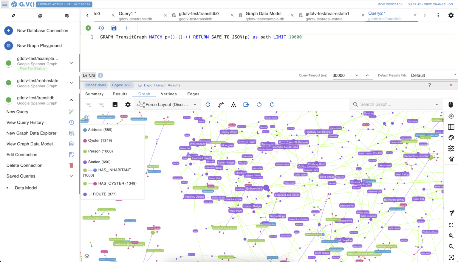 Google Cloud Spanner Graph Visualization Tool - gdotv Ltd
