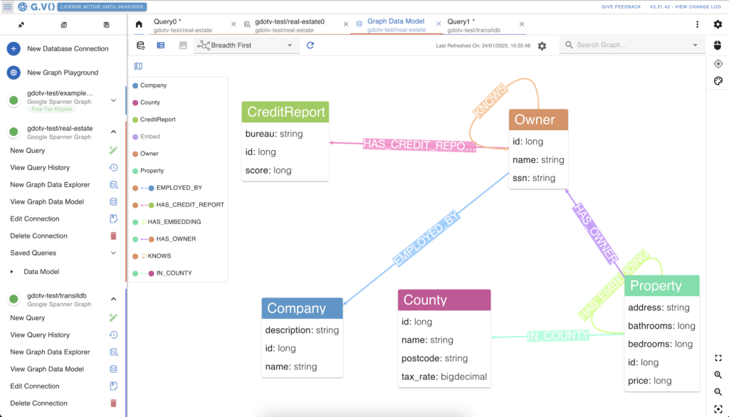 Google Cloud Spanner Graph Visualization Tool - gdotv Ltd